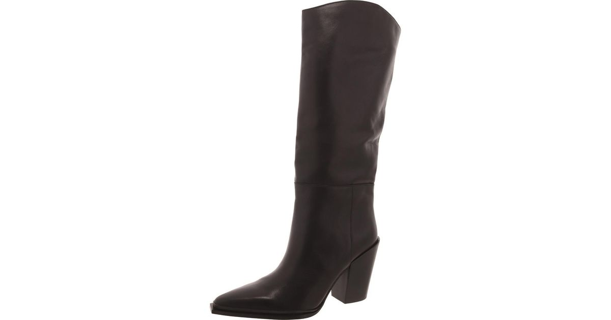 Steve Madden Bronty Leather Pull On Knee-High Boots in Black | Lyst