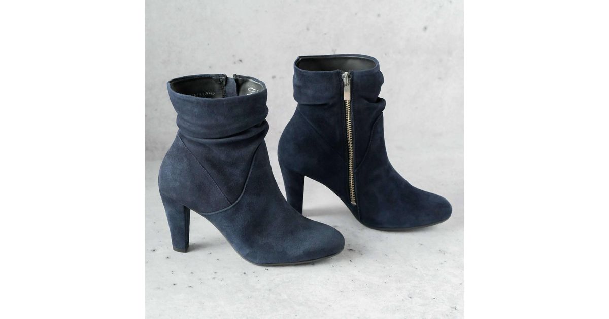Eric Michael Andes High Heel Suede Boot in Blue | Lyst
