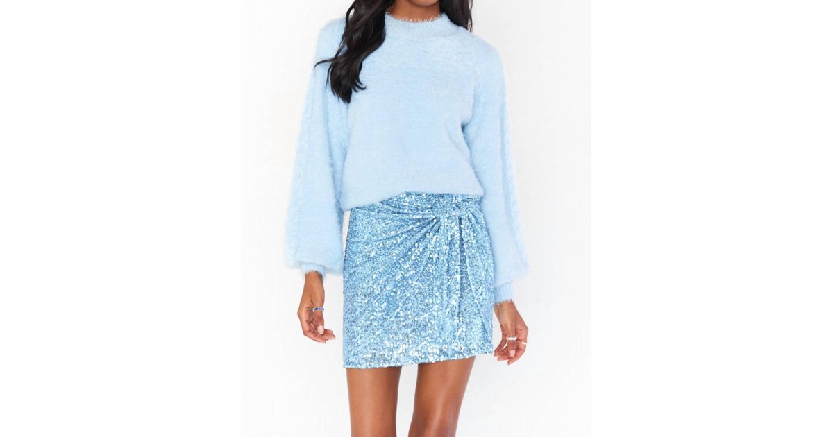 Show Me Your Mumu Why Knot Skirt in Blue | Lyst