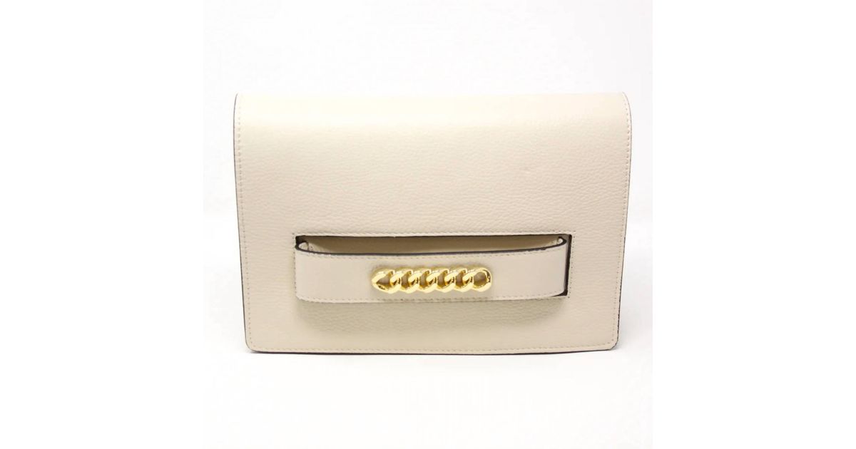 German Fuentes Large Leather Clutch Bag in Natural | Lyst
