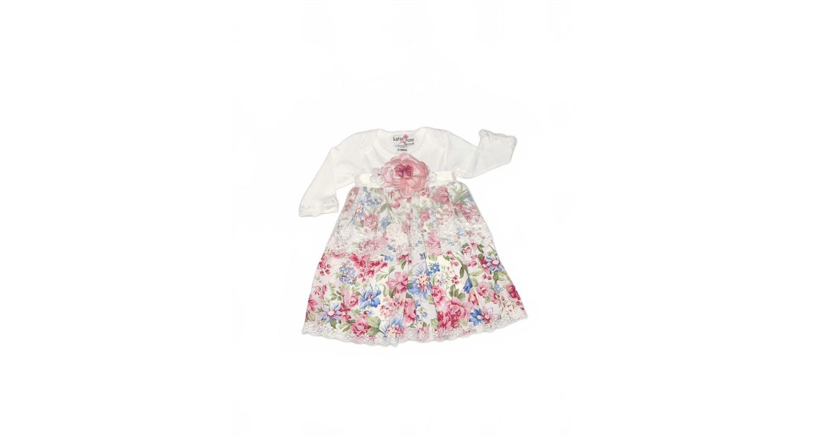 Katie Rose Girl's Floral Dress in White | Lyst