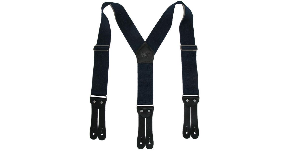 Welch Elastic Button-End Y-Back 2 Inch Work Suspenders in Blue for Men ...
