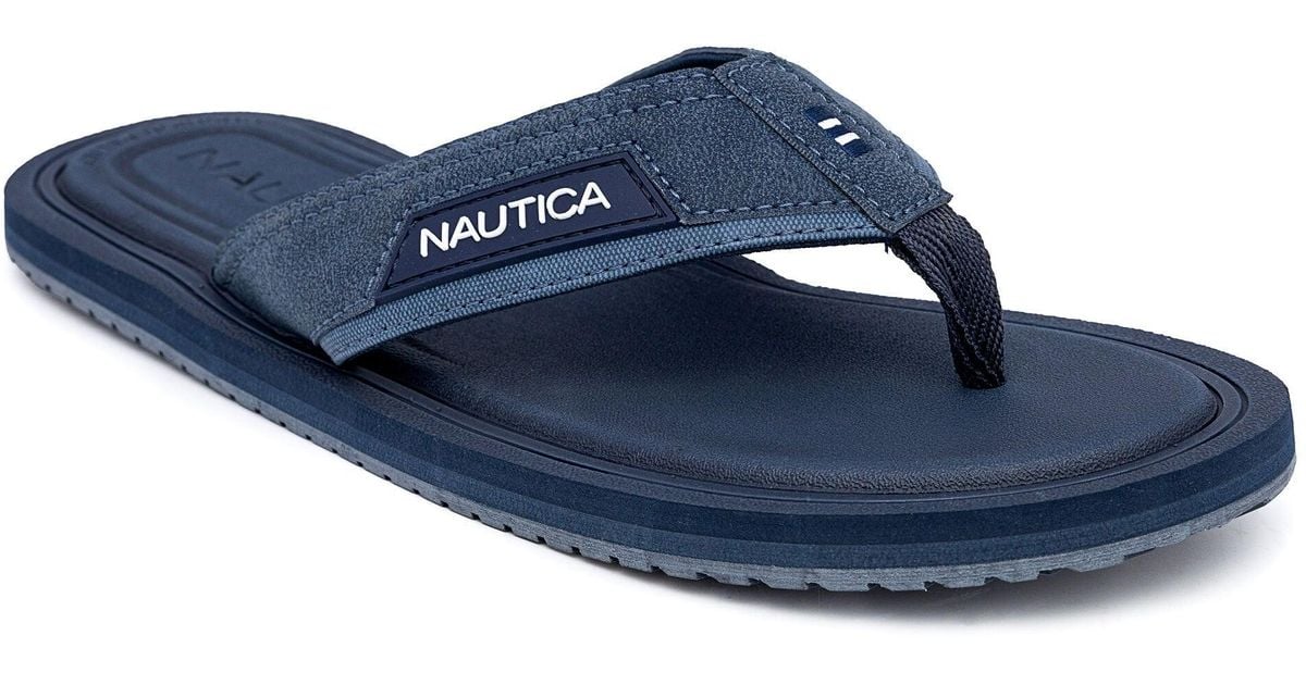Nautica Logo Flip-Flop in Blue for Men | Lyst
