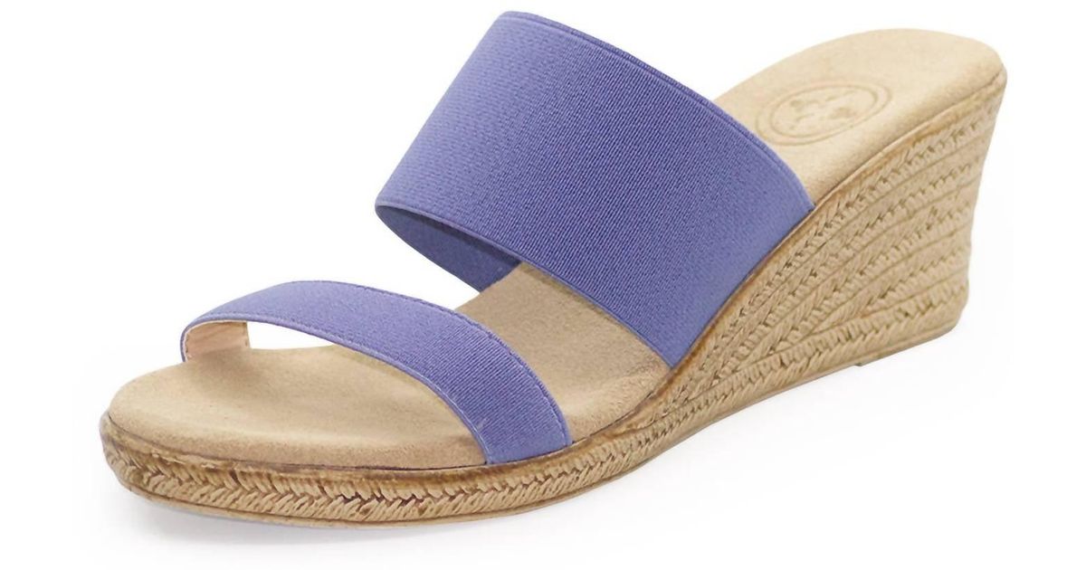 Charleston Shoe Co. Backless Cooper Wedge in Blue | Lyst