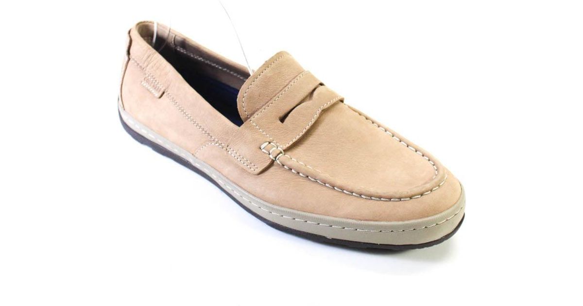 Cole Haan Round Apron Toe Slip-On Textured Walking Loafers in Natural ...