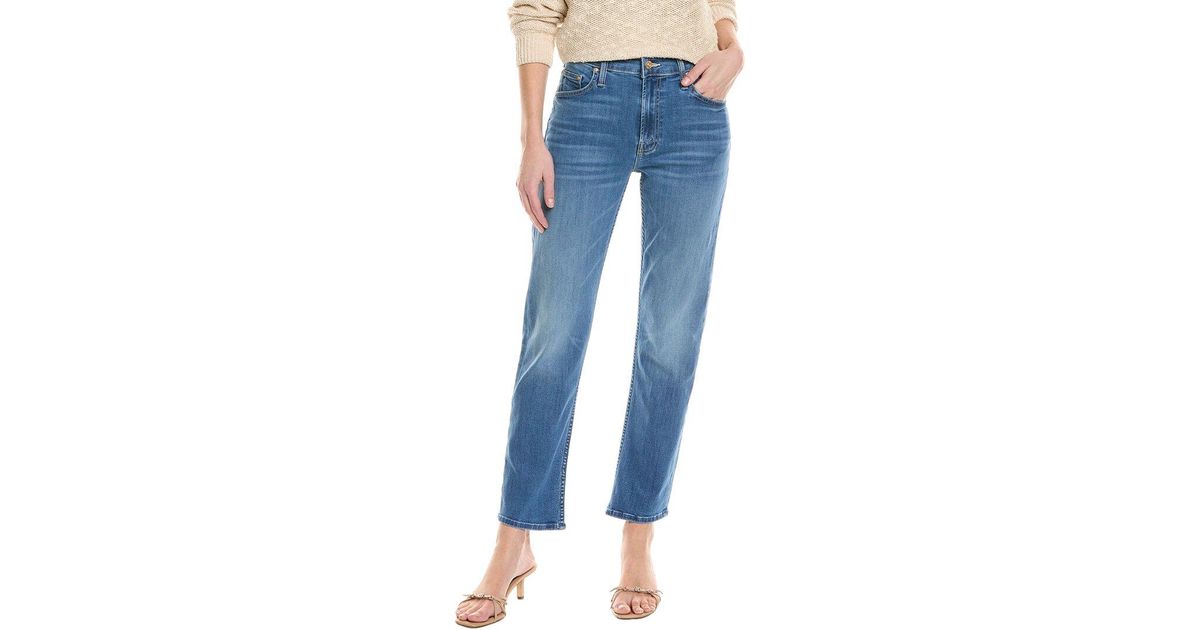 Mother The Mid-Rise Rider Ankle Lhasa Love Crop Jean in Blue | Lyst