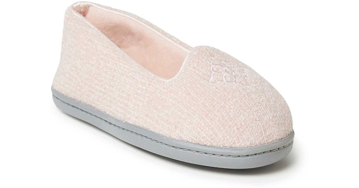Dearfoams Rebecca Chenille Closed Back House Slipper in Natural | Lyst