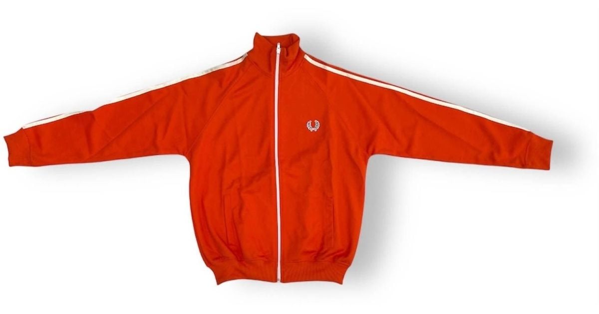 Fred Perry Track Jacket in Red for Men | Lyst