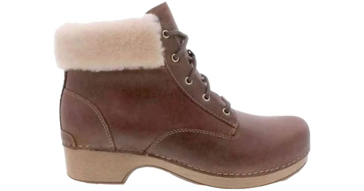 Dansko Bailee Oiled Pull Up Ankle Boot in Brown | Lyst
