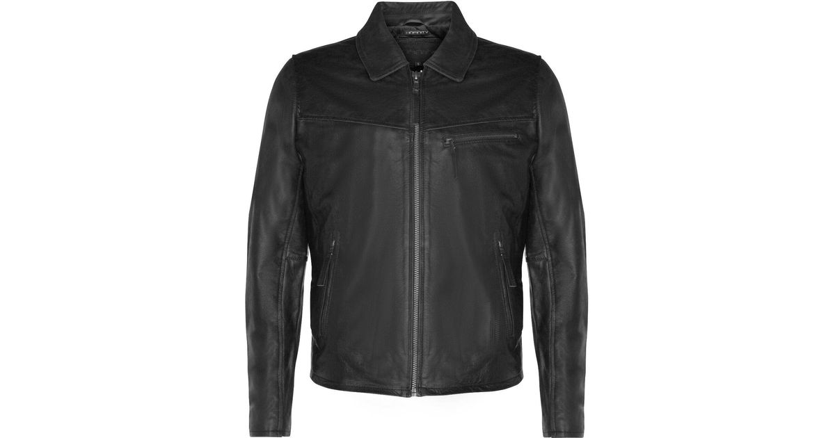 Infinity Leather Harrington Cow Hide Leather Jacket-Lima in Black for ...