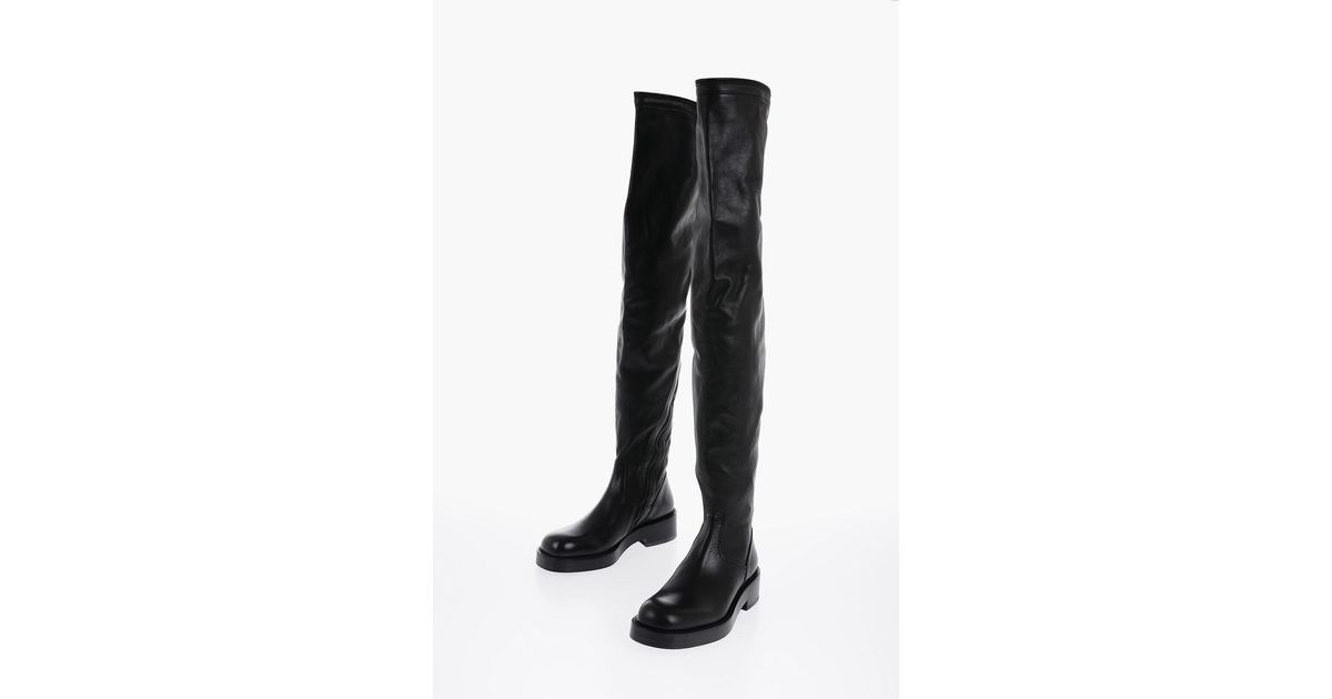 Ann Demeulemeester Leather Nicky High Boots With Zip Detailing in Black ...