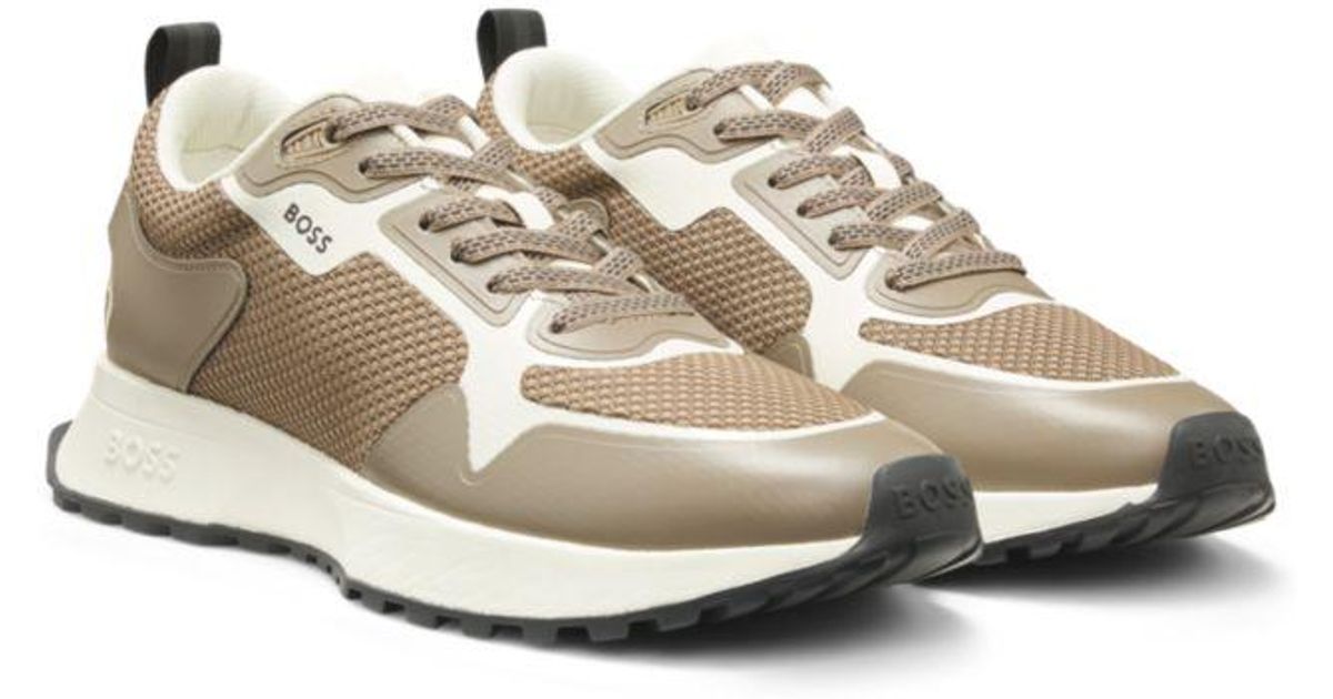 BOSS Mesh-Detail Trainers in Metallic for Men | Lyst