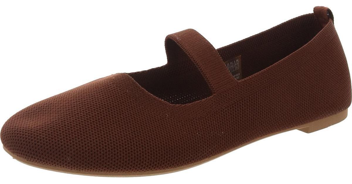 Danskin Shine Knit Flat Ballet Flats in Brown | Lyst