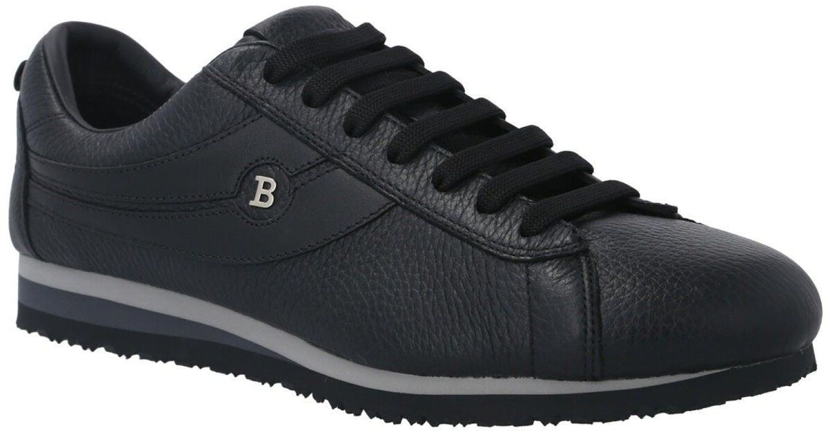 Bally Bredy 6231557 Deer Grained Leather Sneakers in Black for Men | Lyst