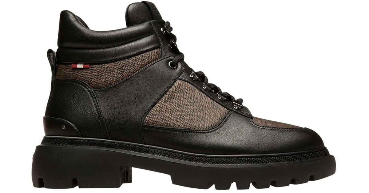 Bally Valensy 6239846 Monogram Leather Boots in Black for Men | Lyst