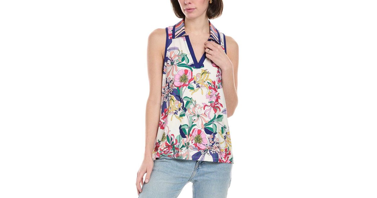 Johnny Was Bee Active Polo Swing Tank in Blue | Lyst