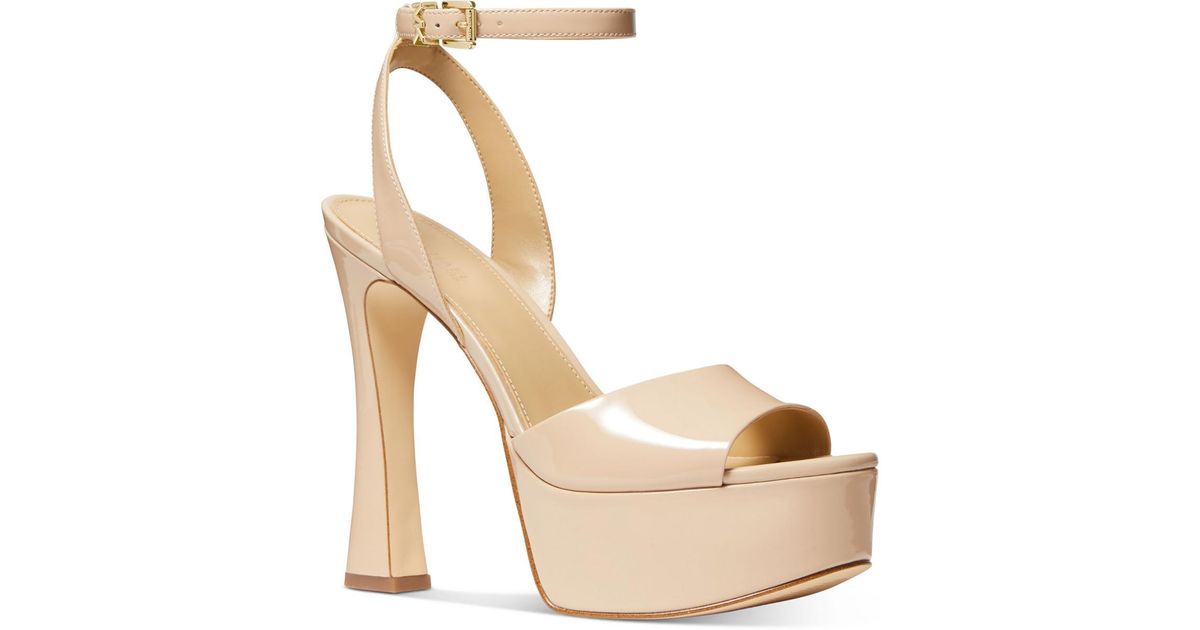 MICHAEL Michael Kors Jenson Leather Glitter Pumps in Metallic | Lyst