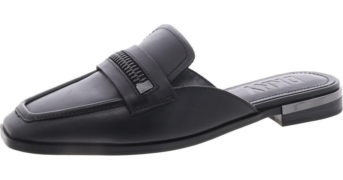 DKNY Elin Embellished Leather Mules in Blue | Lyst