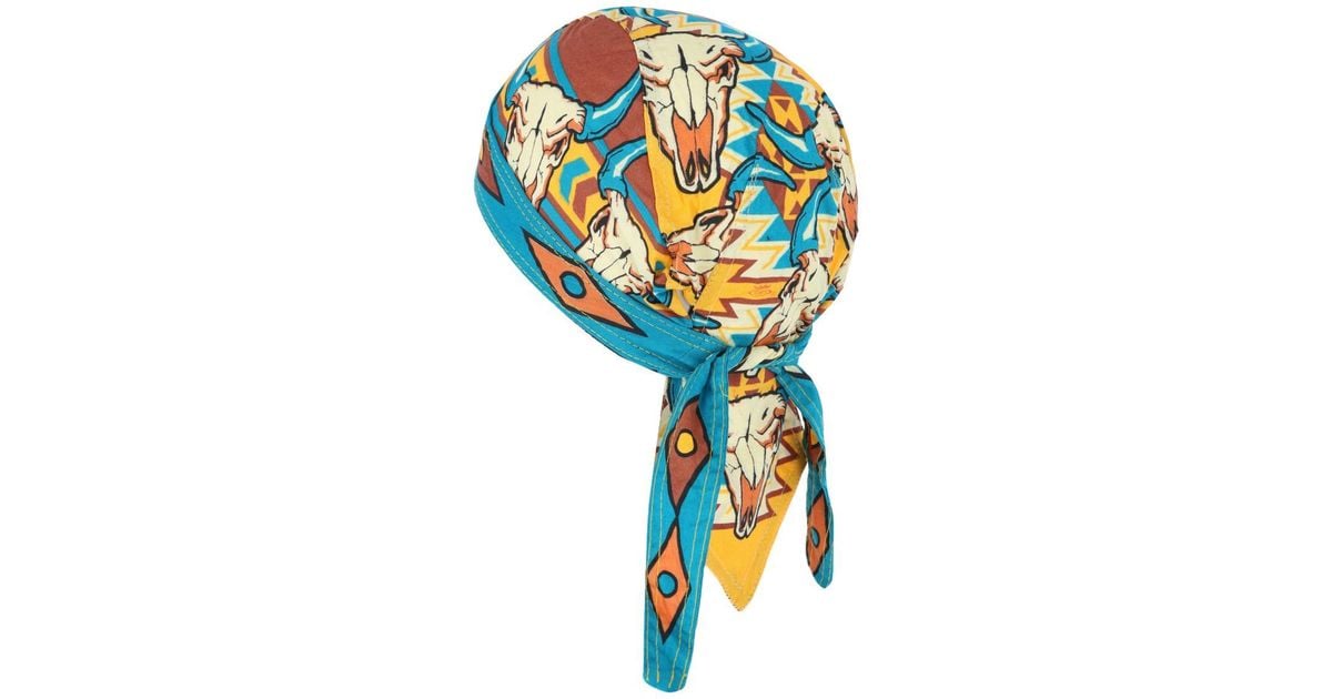 Capsmith Danbana Aztec Longhorn Do Rag Biker Skull Cap in Blue for Men ...