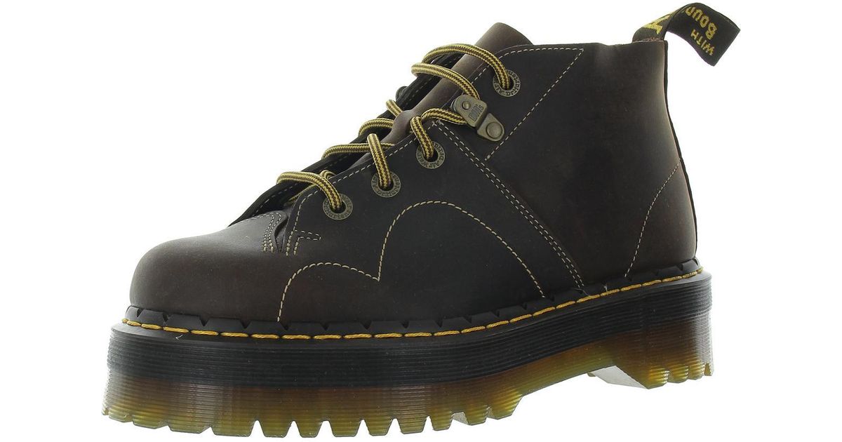 Dr. Martens Monkey Leather Combat & Lace-Up Boots in Black | Lyst