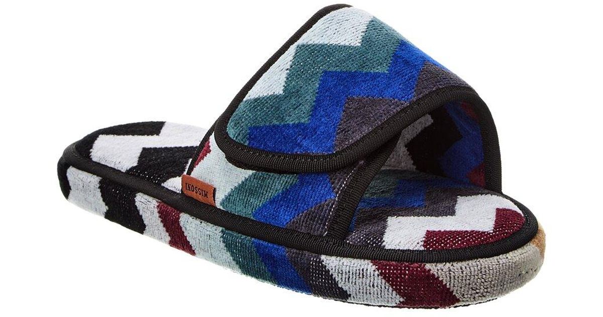 Missoni Cyrus Open Slipper With Tear in Blue | Lyst