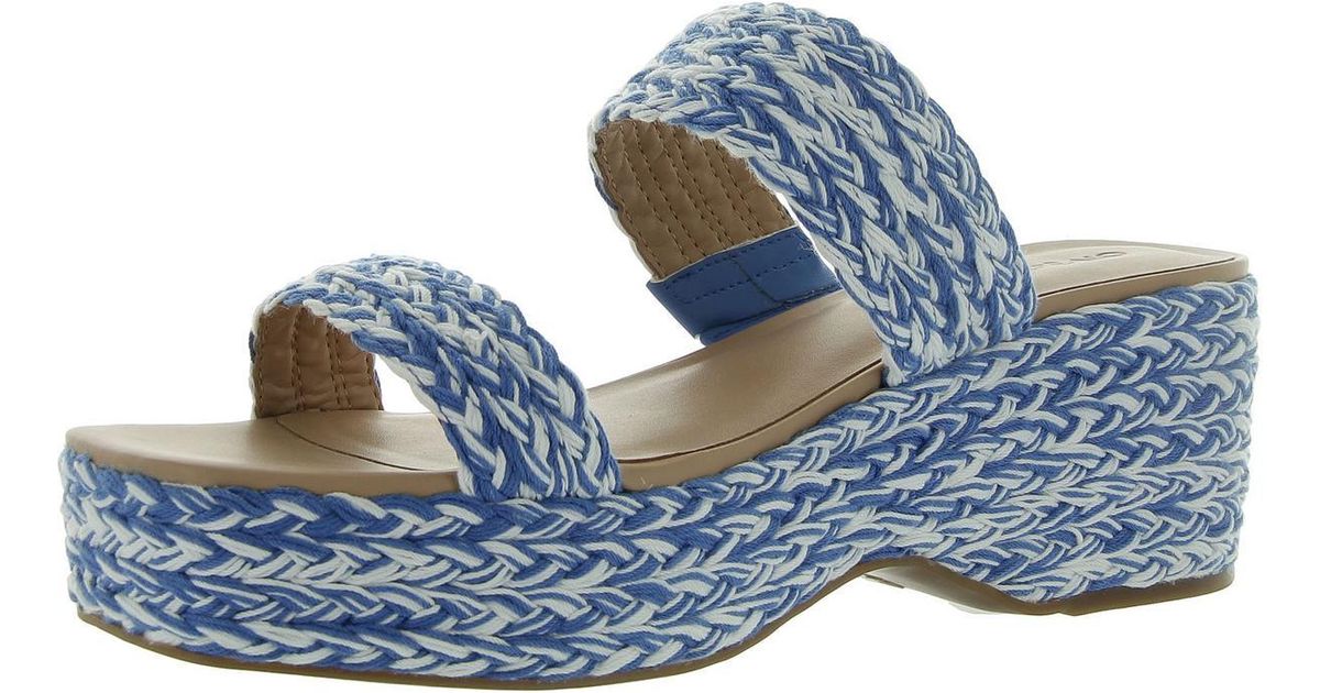 On 34th Norina Woven Manmade Platform Sandals in Blue | Lyst