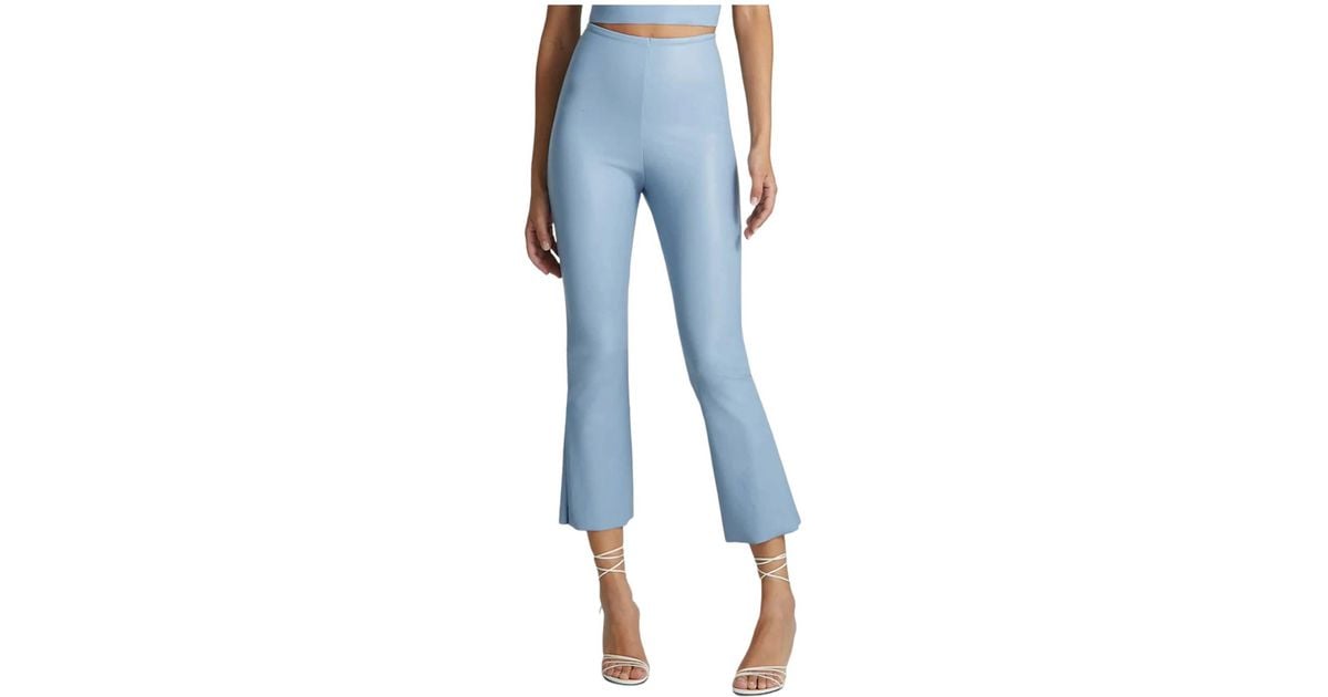 Commando Faux Leather Crop Flare Jeans in Blue | Lyst
