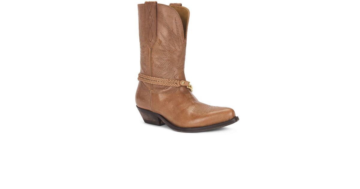 Golden Goose Wish Star Boots With Braided Belt And Chain in Brown | Lyst