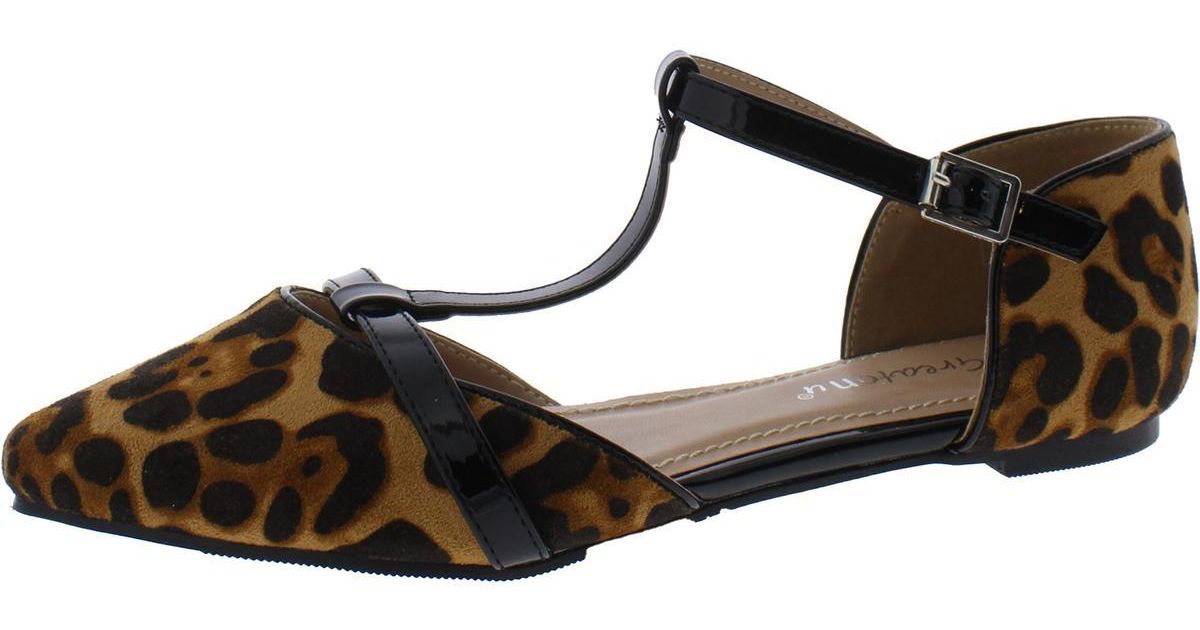 Greatonu Faux Suede Leopard Print D'Orsay in Brown | Lyst