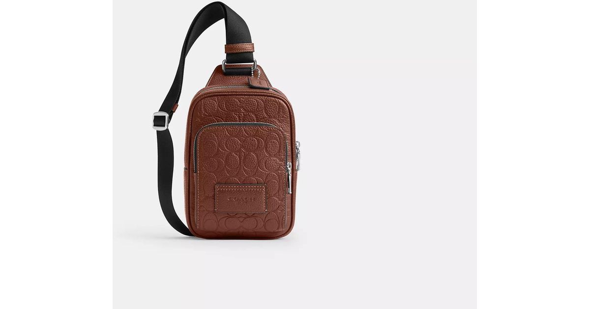 COACH Racer Sling Pack in Brown | Lyst