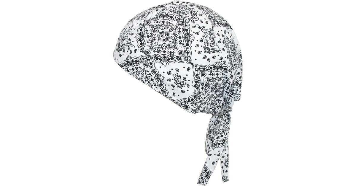 CTM Cotton Unlined Paisley Biker Do Rag Cap in White for Men | Lyst