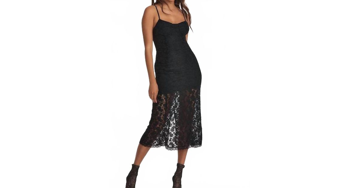 LoveShackFancy Sima Midi Dress in Black | Lyst