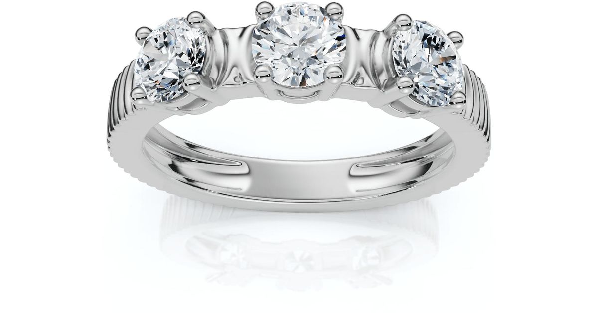 Pompeii3 3/4Ct Jade Diamond Wedding Stackable Ring 14K Or Platinum Lab ...