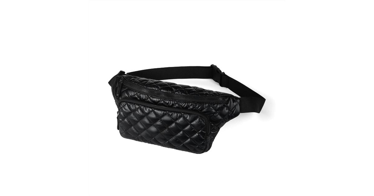 SELINI NEW YORK Nylon Puffer Quilt Waist Fanny Pack Bum Bag in Black | Lyst