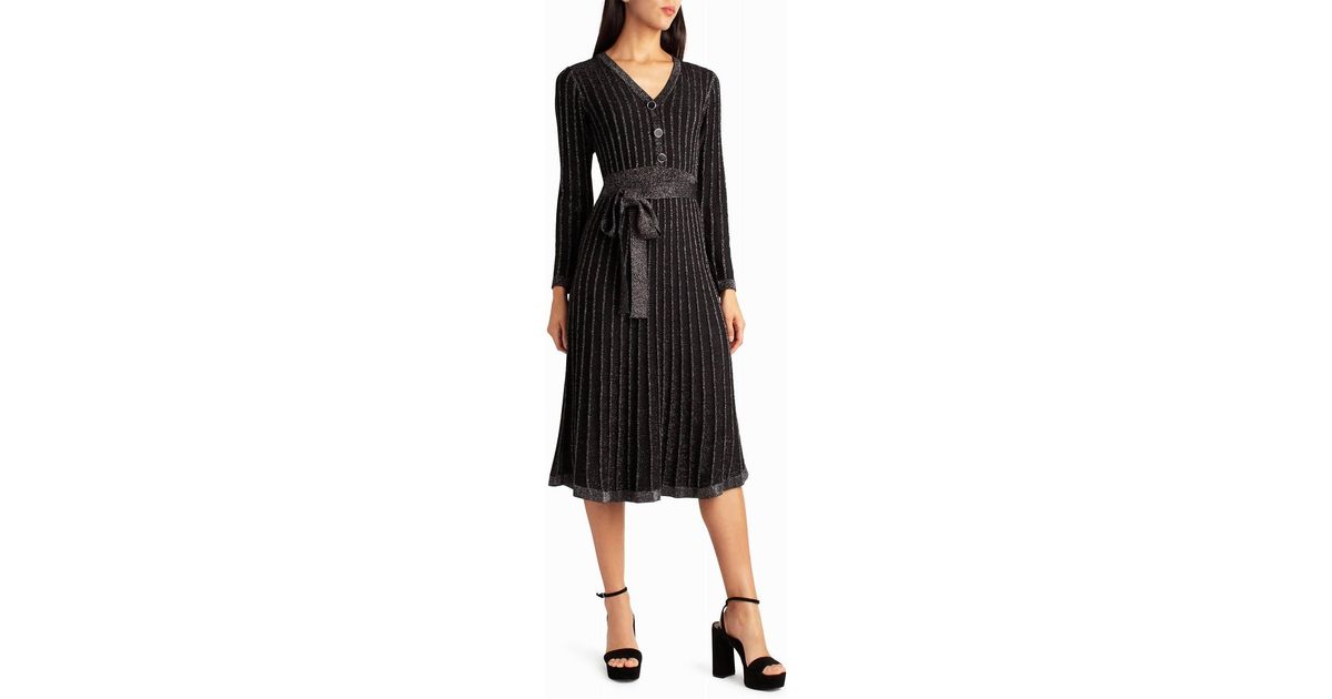 Nicole Miller Knit Fit And Flare Valentina Dress in Black | Lyst