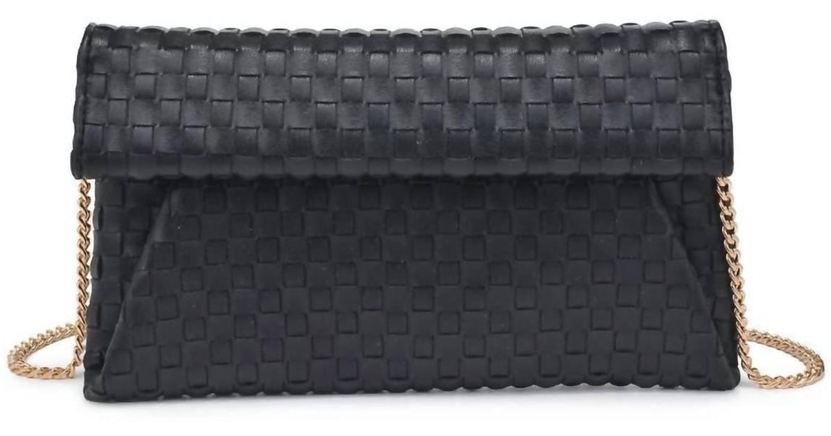 Moda Luxe Woven Priscilla Clutch Bag in Black | Lyst