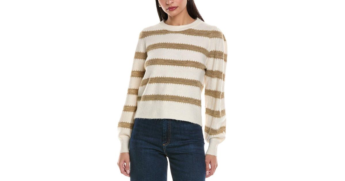 ANNA KAY Herringbone Cashmere-Blend Sweater in Natural | Lyst