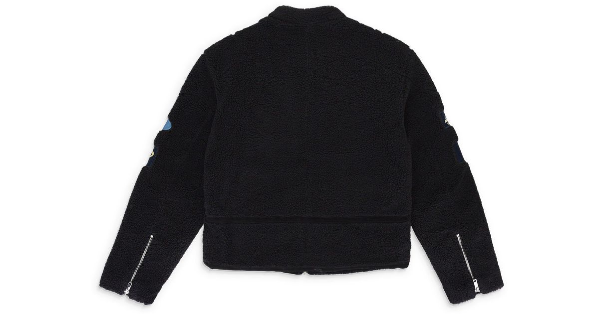 Sp5der Sherpa Moto Field Jacket in Black for Men | Lyst