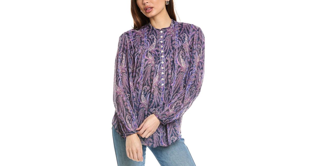 Isabel Marant Isabel Marant E'Toile Zarga Silk-Blended Blouse in Purple ...