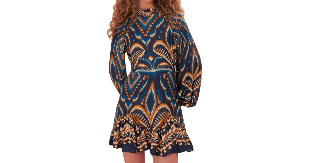 FARM Rio Pineapple Ikat Mini Dress in Blue | Lyst