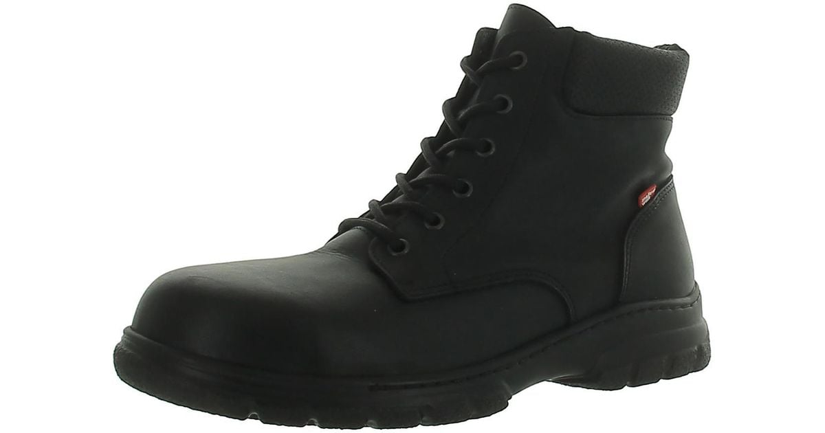 Mellow Walk Maddy Leather Slip Resistant Work & Safety Boots in Black ...