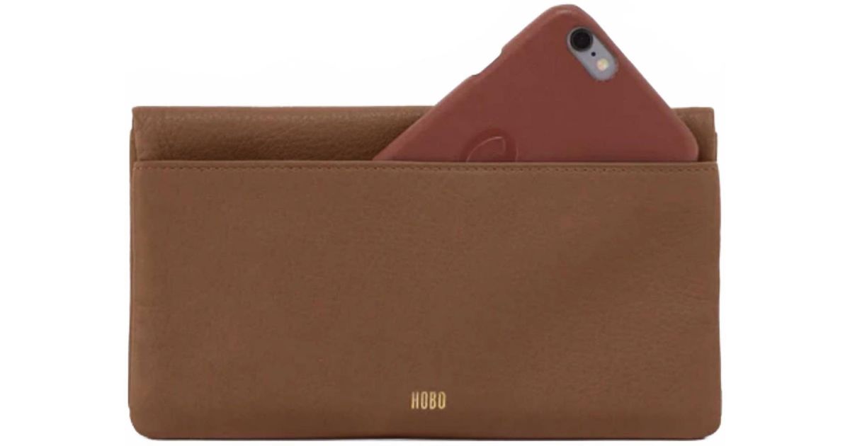 Hobo International Lumen Continental Pebble Grain Wallet in Brown | Lyst