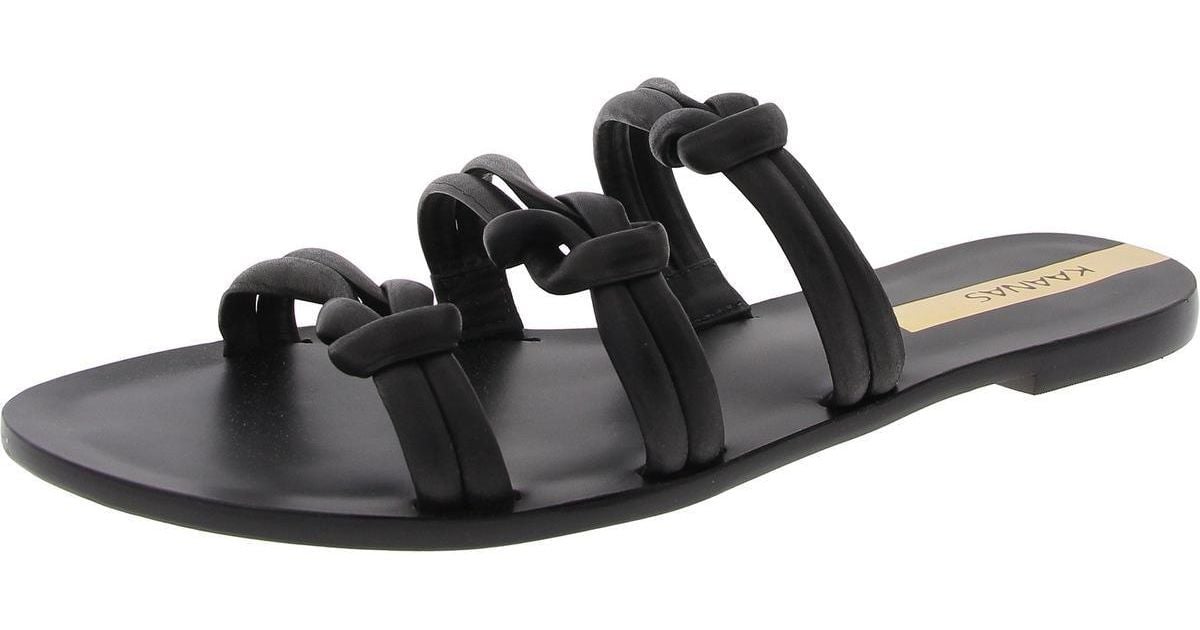 Kaanas Braided Slide Sandals in Black | Lyst