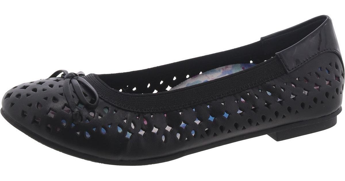 Vionic Surin Leather Slip On Ballet Flats in Black | Lyst