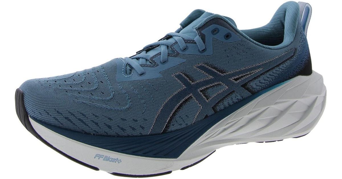 Asics Novablast Lace Up Flat Running & Training Shoes in Blue for Men ...