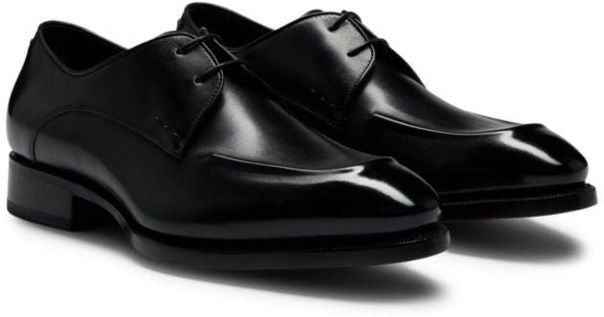BOSS Apron-Toe Derby Shoes in Black for Men | Lyst