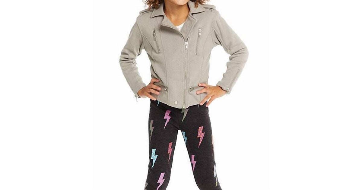 Chaser Brand Girls Moto Jacket in Gray | Lyst