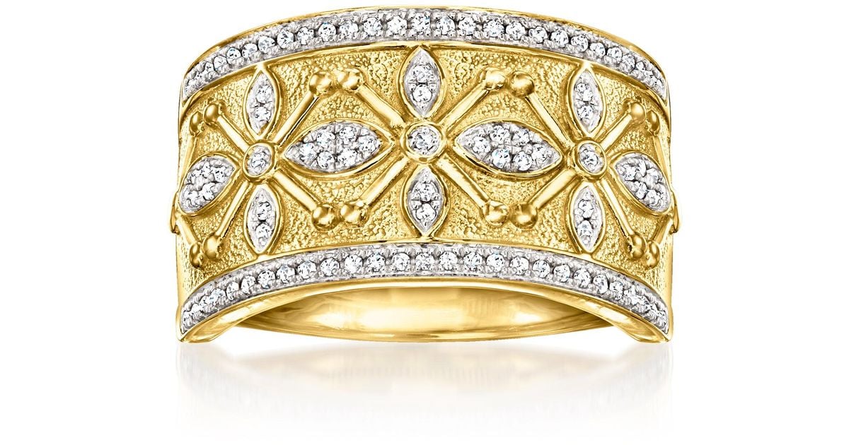 Ross-Simons Diamond Etruscan-Style Ring in Metallic | Lyst