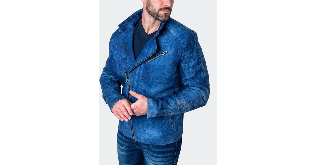 Maceoo Leather Gene in Blue for Men | Lyst