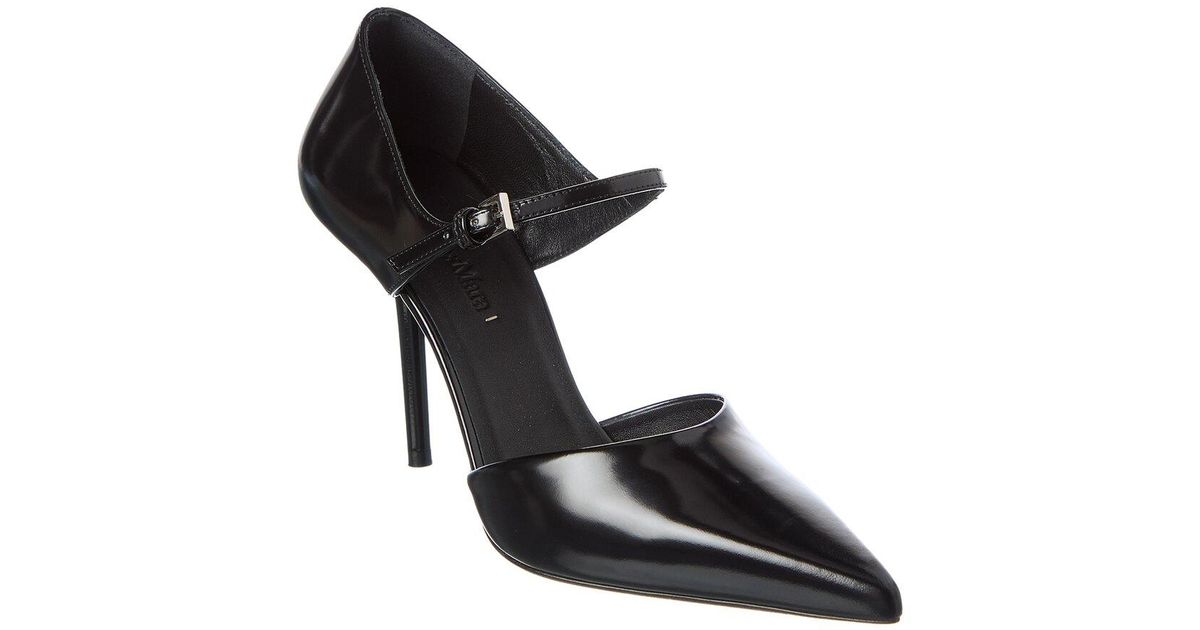 Max Mara Charlie Leather Slingback Pump in Black | Lyst
